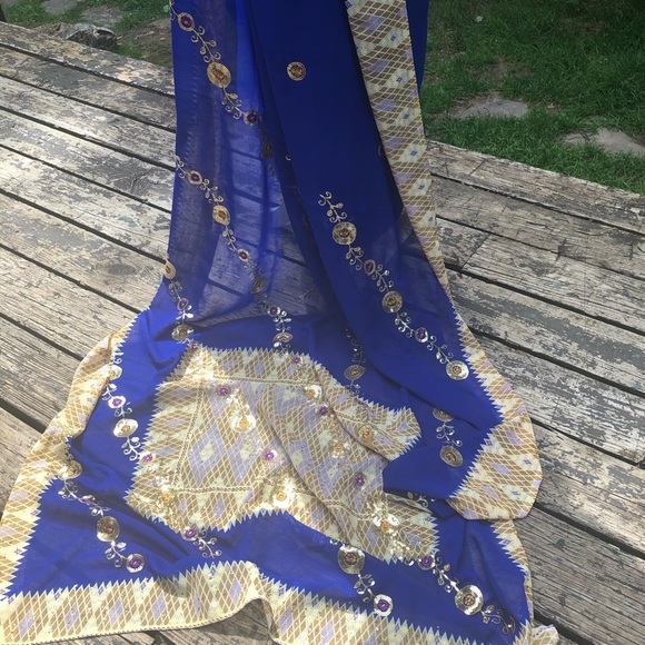 Dresses | Royal Blue Sari | Poshmark
